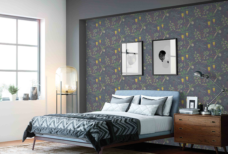 Paradis Charcoal Wall Painting Colour Idea & Wall Design - Asian Paints