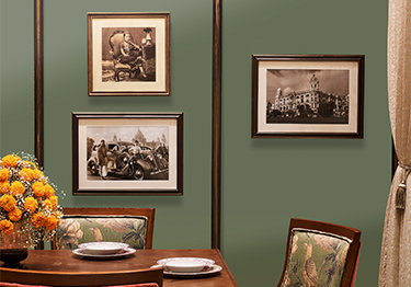 Yellow Dining Room with an Open Window Treatment