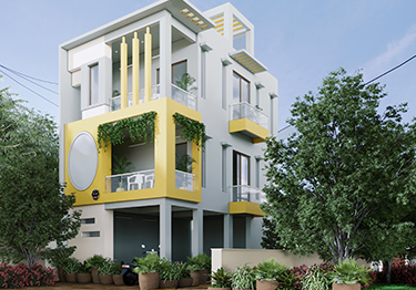 Rose Pink Exterior Home Design Idea