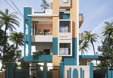 Grey Colour Exterior Wall Design