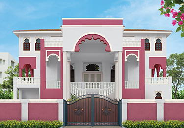 Breezy Exterior Home Design with a Pool