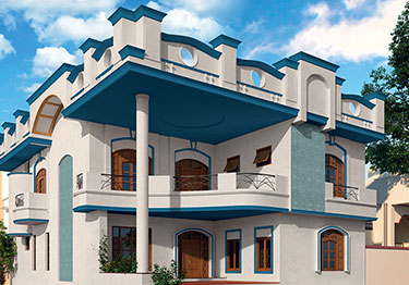 Grey Cool-toned Exterior Wall Colour Idea