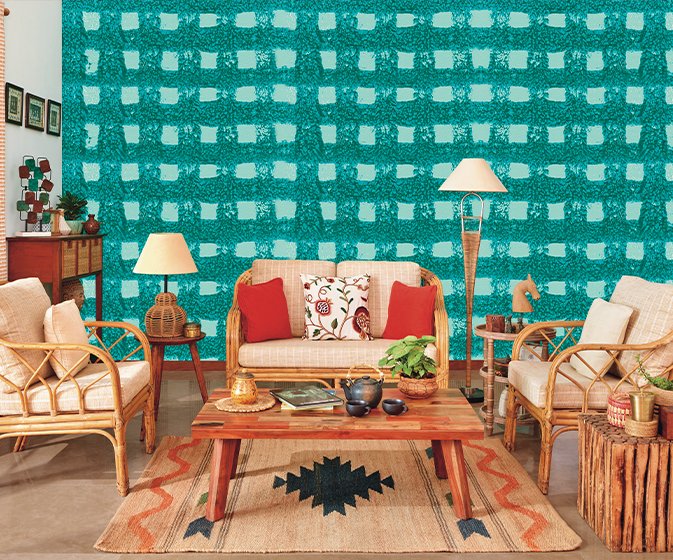 Madras Checks TNB1009CMB1001 - Wall Texture Design - Asian Paints