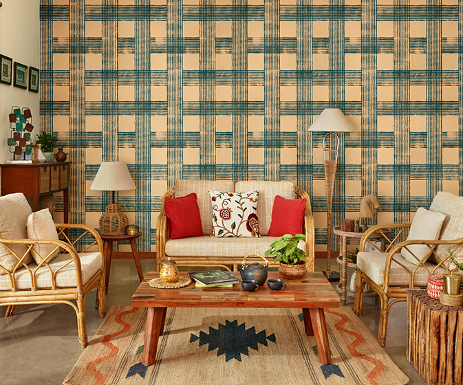 Madras Checks TNB1009CMB1003 - Wall Texture Design - Asian Paints