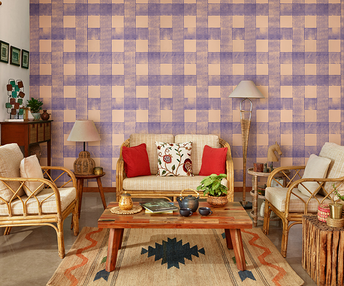 Madras Checks TNB1009CMB1005 - Wall Texture Design - Asian Paints