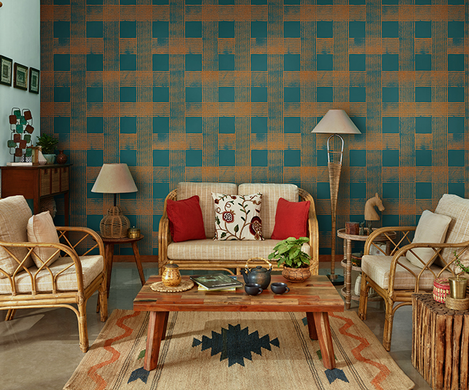 Metallics Madras Checks TNB1010CMB1003 - Wall Texture Design - Asian Paints