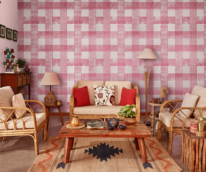 Metallics Madras Checks TNB1010CMB1006 - Wall Texture Design - Asian Paints