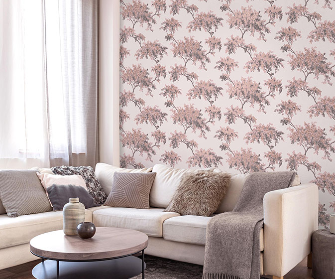 Elegant Pink Wallpaper - Compendium 2: Ashdown Archive Tree by Asian Paints