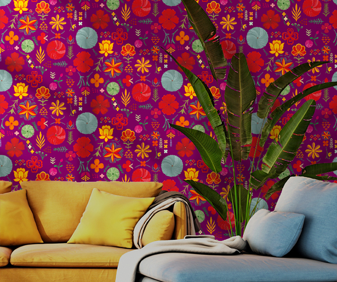 Stunning Purple Wallpaper - Indie Boho: Pop! by Asian Paints