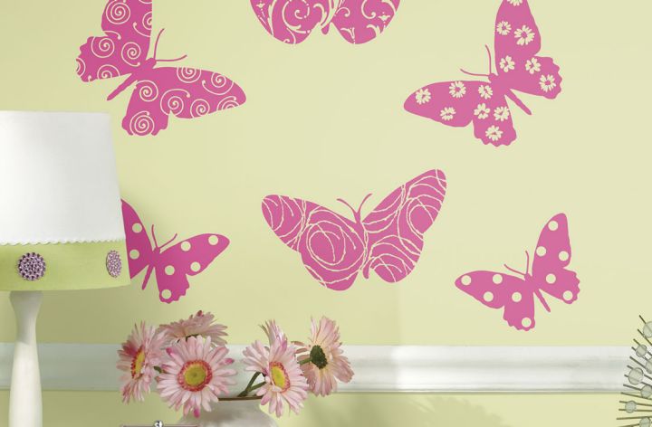 Flocked Butterfly Peel and Stick Giant Wall Decals