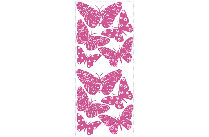 Flocked Butterfly Peel and Stick Giant Wall Decals