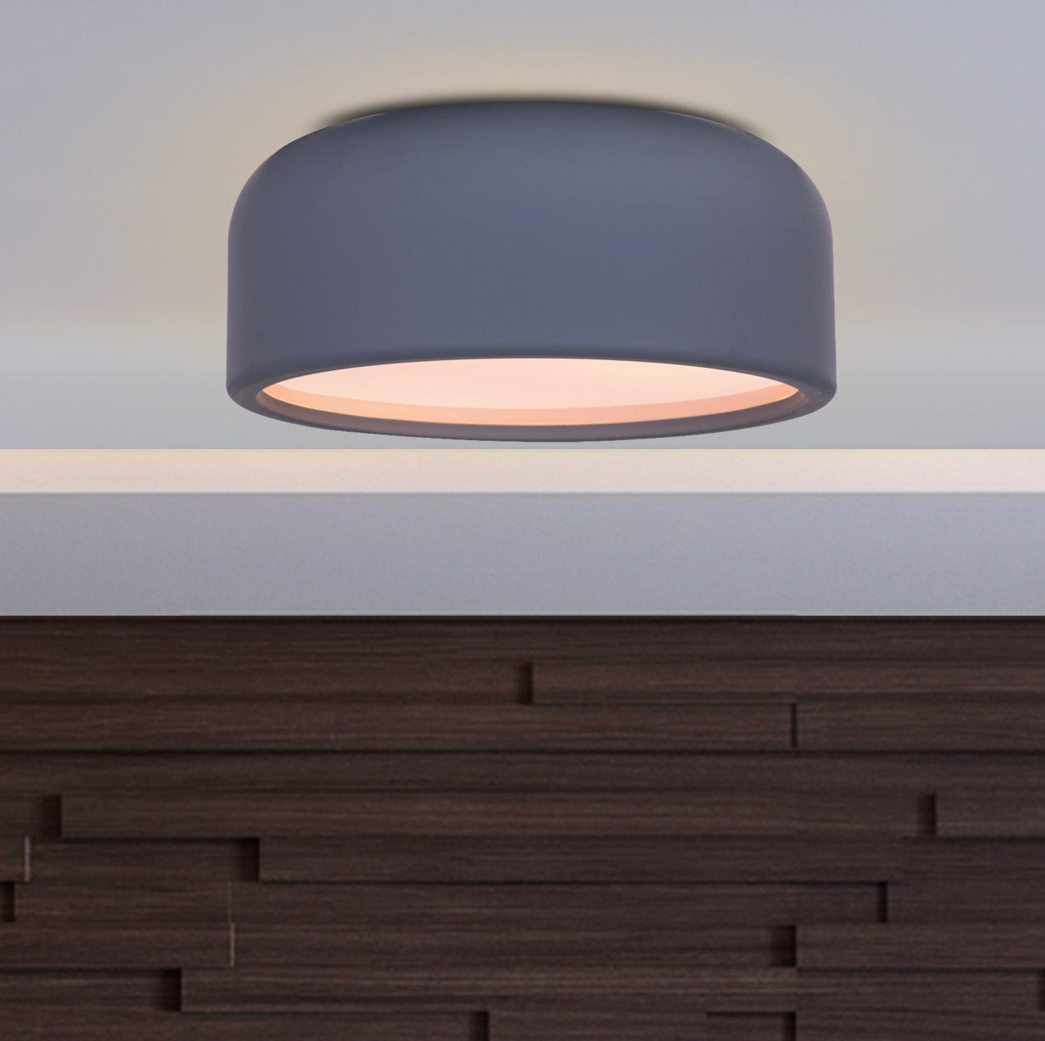 Artistic (14", Grey, Smart LED) Ceiling Light (3 Smart LED Bulbs Included)