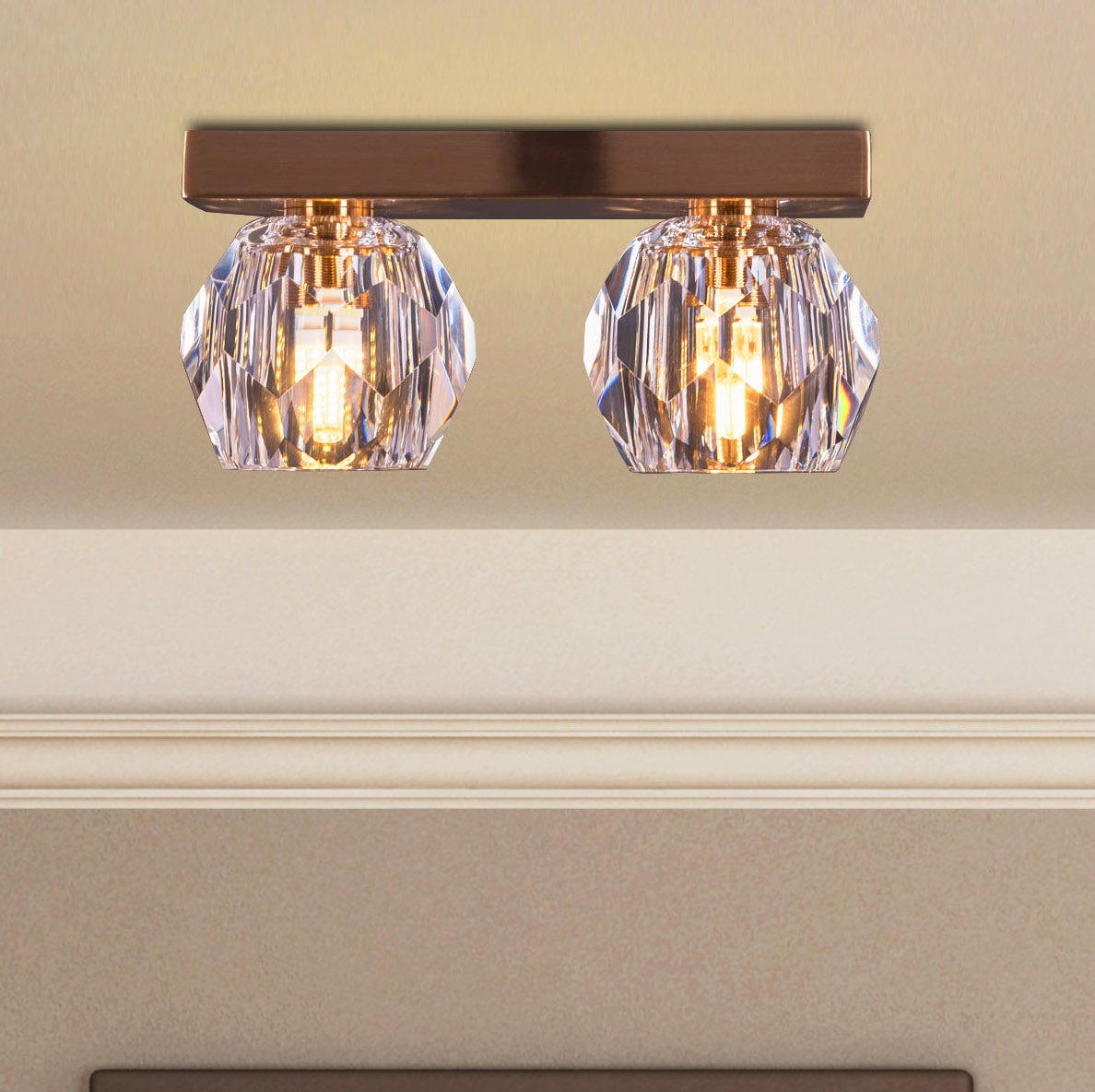 White Diamond (Gold, Double) Ceiling Light