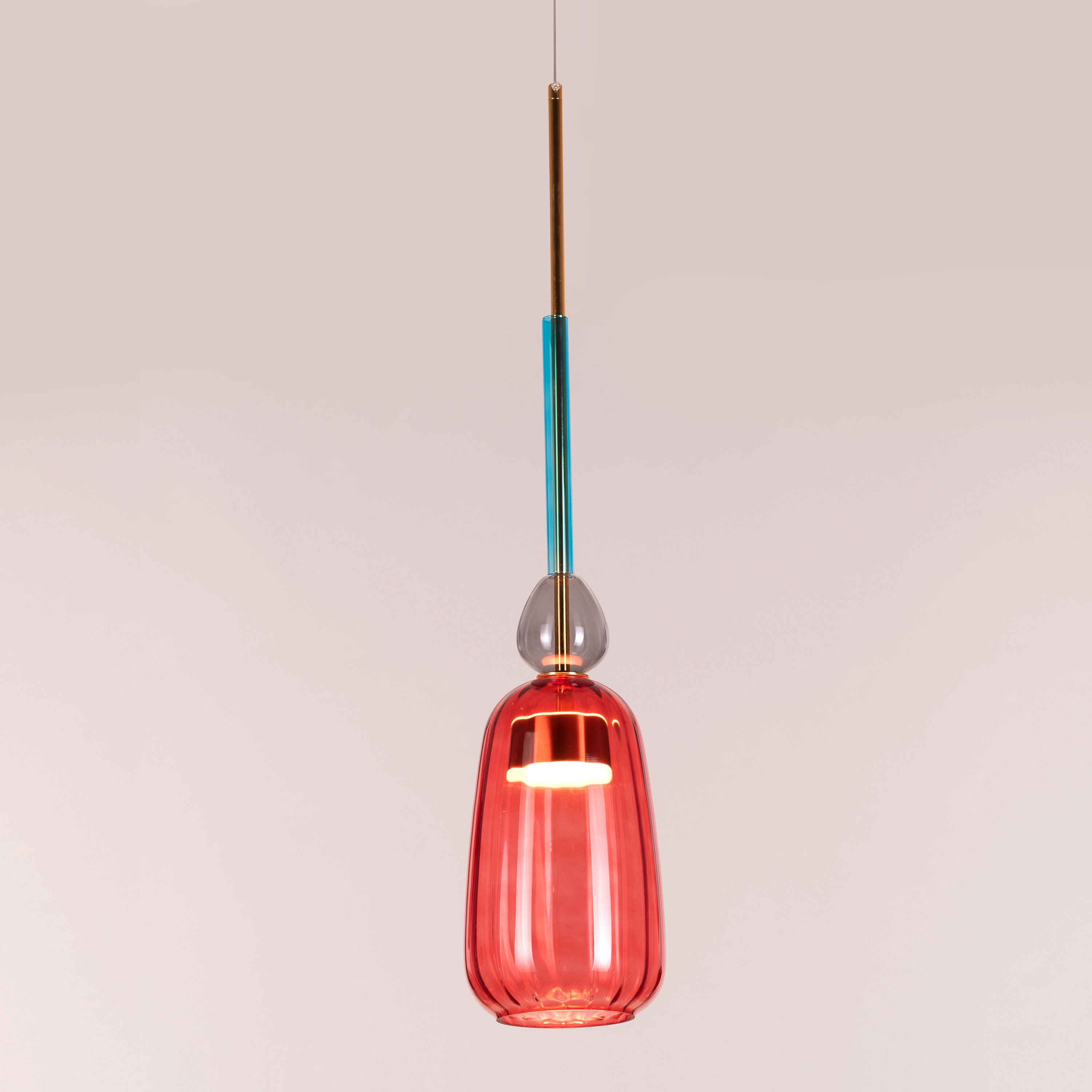 Cherry Bomb (Red, Built-In LED) Plain Glass Pendant Light