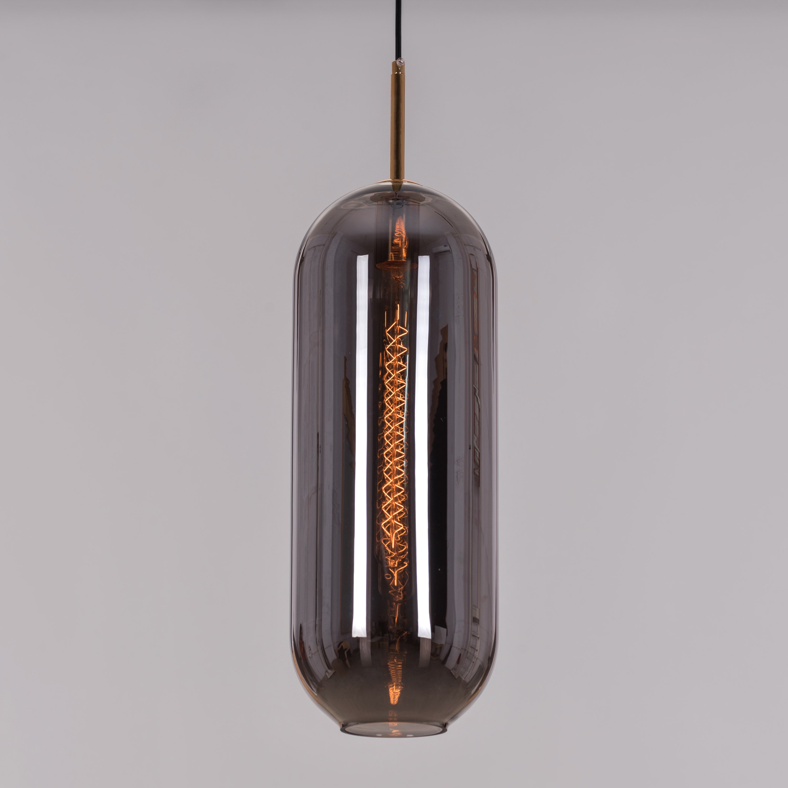 Grey Glamour (Large, Smokey Grey) Glass Pendant Light