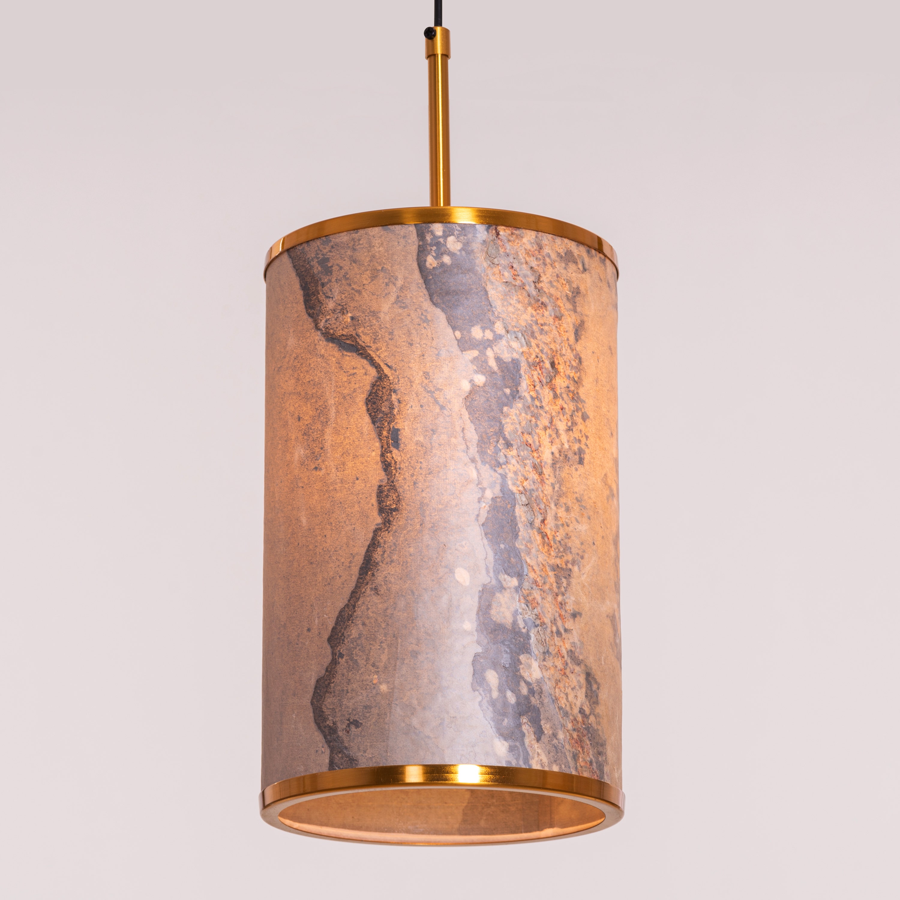 Sunset Slate (Gold) Stone Veneer Pendant Light